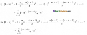 TS Inter 2nd Year Maths 2A Binomial Theorem Formulas - TS Board Solutions